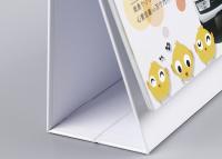 China Triangle Office Desk Calendar White Metal Y - O Binding With Pen Holder for sale