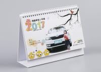 China Triangle Office Desk Calendar White Metal Y - O Binding With Pen Holder for sale