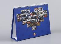 China Matte Finishing Paperboard Base Office Desk Calendar With White Metal Spiral Binding for sale