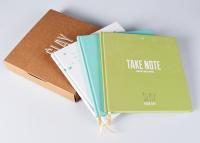 China Pretty Bound Hardcover Notebook , Art Paper Stamping Dot Grid Notebook for sale