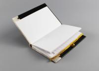 China Elastic Straps A4 Hardcover Notebook , Black And Gold Hardback Notebook Journal for sale