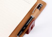 China PU Leather Hard Cover Notebook Planner / Journal Flexor Printing With Pen for sale