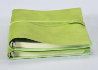 China Elastic Straps Small Multi Subject Notebook , Grass Green Cardboard Cover Notebook for sale