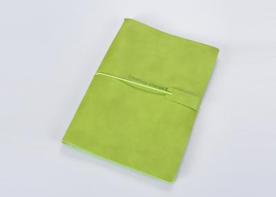 China Elastic Straps Small Multi Subject Notebook , Grass Green Cardboard Cover Notebook for sale