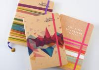 China Gold Edge Kraft Cardboard Hard Cover Notebook Perfect Binding And Pendant for sale
