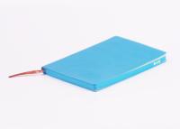 China Pu Leather Light Blue Soft Cover Notebook With Color Edge And Belly Band for sale