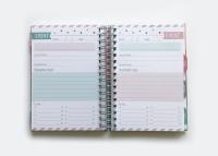 China Elastic Glossy Cardboard Hard Cover Notebook Journal  / Organizer With Spiral Binding for sale