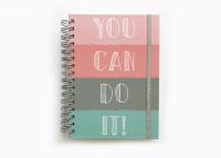 China Elastic Glossy Cardboard Hard Cover Notebook Journal  / Organizer With Spiral Binding for sale