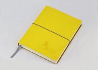China Elastic Lemon Yellow Paper Cover Notebook Offset Paper For Business Note for sale