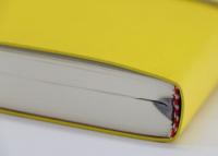 China Elastic Lemon Yellow Paper Cover Notebook Offset Paper For Business Note for sale