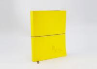 China Elastic Lemon Yellow Paper Cover Notebook Offset Paper For Business Note for sale