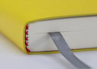 China Elastic Lemon Yellow Paper Cover Notebook Offset Paper For Business Note for sale