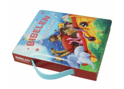 China Grayboard Kids Cardboard Books , Educational Hard Board Books With Handle for sale