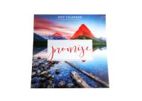 China Innovative Kraft Paper Wall Calendar Gold / Silver Foil With Landscape Pattern for sale