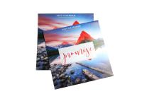 China Innovative Kraft Paper Wall Calendar Gold / Silver Foil With Landscape Pattern for sale