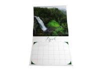 China Innovative Kraft Paper Wall Calendar Gold / Silver Foil With Landscape Pattern for sale