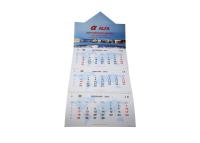 China Recyclable Full Year Wall Calendar , Die Cut Eco Friendly Hanging Wall Calendar for sale