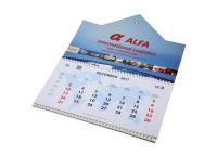 China Recyclable Full Year Wall Calendar , Die Cut Eco Friendly Hanging Wall Calendar for sale
