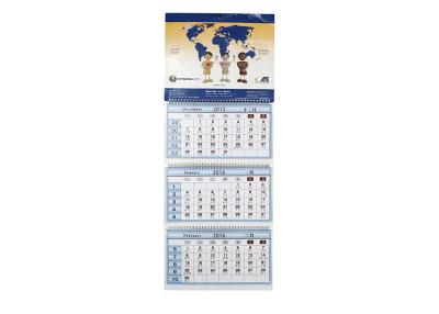 China Customizable Art Paper Wall Calendars Logo Print Coated And Glossy Laminated for sale