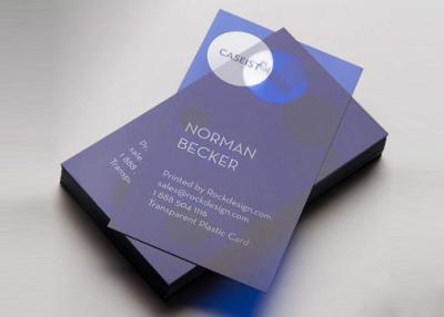 China Transparent Clear PVC Plastic Business Name Cards With Personalized Company Logo for sale