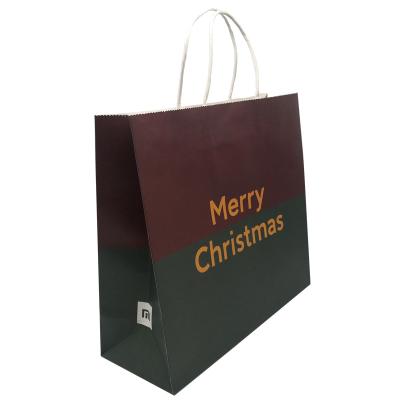 China 50mic CPP Kraft Paper Bags pantone Offset Paper Gift Bags For Grocery for sale