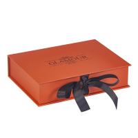 China 120gsm Rigid Gift Packaging Boxes CMYK Pantone With Ribbon Closure for sale