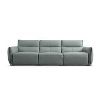 China Modern Zero-Back Wall Straight-Row First-Layer Cowhide Telescopic Leather Electric Sofa    285*107*88cm for sale