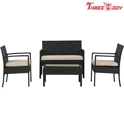 China Wicker Outdoor Garden Furniture Rattan Patio Table And Chairs With Cushions for sale