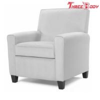 China GreyLounge Hotel Bedroom Chairs , High Density Foam Fabric Single Arm Chair for sale