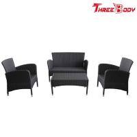 China Black Modern Rattan Garden Sofa Set , All Weather Wicker Garden Furniture for sale