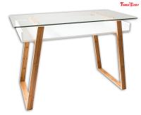 China Glass Top Modern Office Table Computer Home Office Desk 46 X 24 X 6.8 Inches for sale