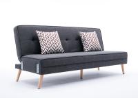 China Steady Contemporary Bedroom Furniture Two Seater Fabric Sofa In Black Grey Color for sale