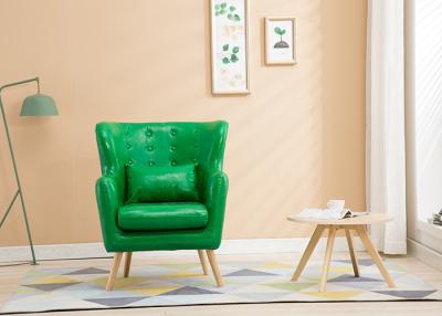 China Solid Wood Legs Fabric Corner Sofa , One Seater Green Fabric Sofa For Hotel for sale