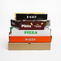 China Custom Design Various Size Eco Friendly Black Pizza Box Kraft Corrugated Paper Packaging Bulk Slice Pizza Box for sale