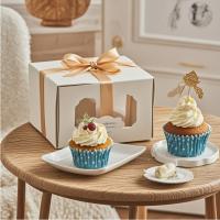 China Wholesale Custom logo Baking Kraft Paper Bread Cake Packaging Gift Cake Gift Box with Ribbon for sale