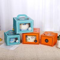 China Wholesale Custom logo Baking Kraft Paper Bread Cake Packaging Gift Cake Gift Box with Ribbon for sale