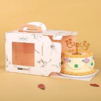 China Wholesale Custom logo Baking Kraft Paper Bread Cake Packaging Gift Cake Gift Box with Ribbon for sale