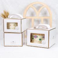 China Wholesale Custom logo Baking Kraft Paper Bread Cake Packaging Gift Cake Gift Box with Ribbon for sale