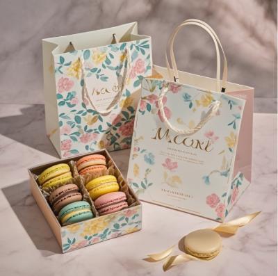 China Free Design Custom Logo of high-end food grade macaron chocolate  paper packaging box macaron cake gift box for sale