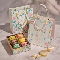 China Free Design Custom Logo of high-end food grade macaron chocolate  paper packaging box macaron cake gift box for sale