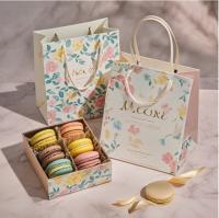 China Free Design Custom Logo of high-end food grade macaron chocolate  paper packaging box macaron cake gift box for sale