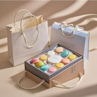 China Free Design Custom Logo of high-end food grade macaron chocolate  paper packaging box macaron cake gift box for sale