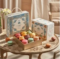 China Low MOQ Customized Luxury Logo Paper Macaron Packaging Box with Divider Paper Packaging Macaron Gift Box for sale