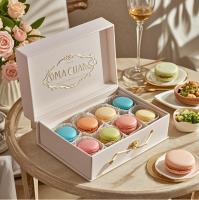 China Luxury factory custom logo foldable cardboard magnetic macaron donut paper packaging box macaron gift box for sale