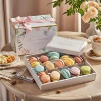 China Luxury factory custom logo foldable cardboard magnetic macaron donut paper packaging box macaron gift box for sale