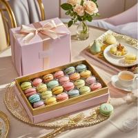 China Free design custom logo macaron cookies candy cardboard paper packaging box luxurious custom macaron gift box for sale