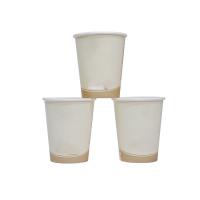 China Customized logo Eco-friendly 100% Biodegradable Food Grade Bamboo Pulp Water-based Coating Coffee Milk Paper Cup with Lid for sale