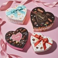 China Valentine's Day Wholesale Customized Logo Chocolate Truffle Paper Packaging Gift Box Chocolate Box with Ribbon for sale