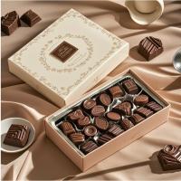 China Wholesale Customized Luxury logo Chocolate Truffle Kraft Paper Packaging Box Chocolate Gift Box for sale