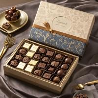 China Wholesale Customized Luxury logo Food Grade Chocolate Truffle Kraft Paper Packaging Box Chocolate Gift Box for sale